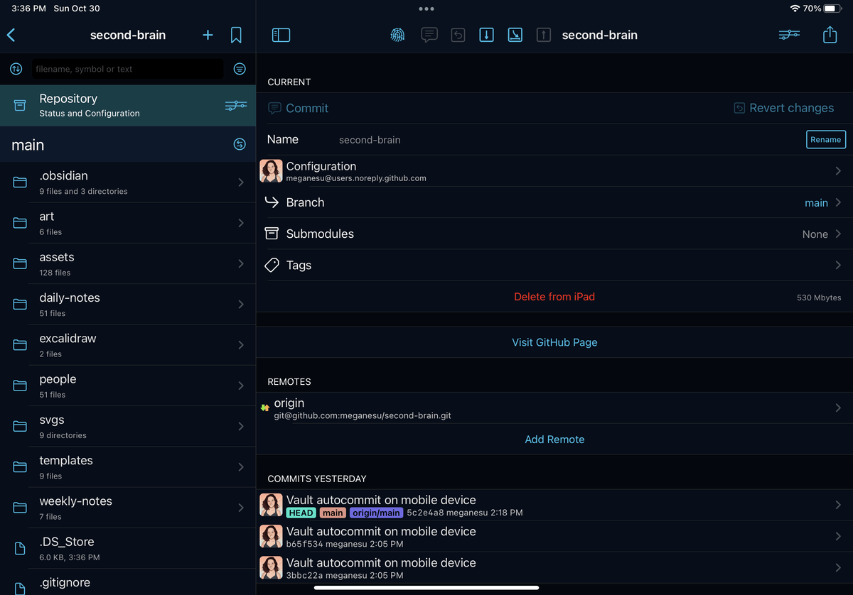 Sync your Obsidian Vault on iOS with GitHub, Working Copy, and Apple ...