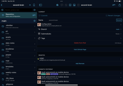 Sync your Obsidian Vault on iOS with GitHub, Working Copy, and Apple Shortcuts | Megan Sullivan